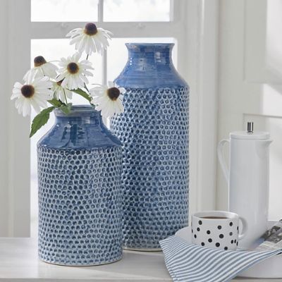 Textured Blue Vase | Grandin Road