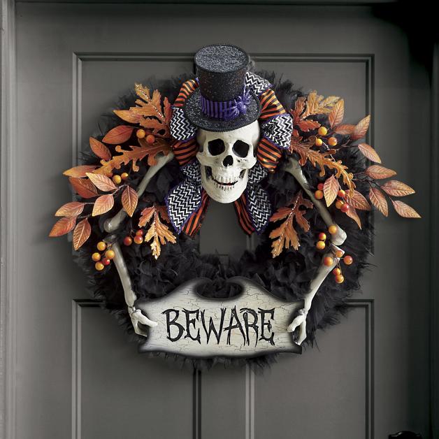 Beware Skeleton Wreath | Grandin Road Beware Skeleton Wreath | Grandin Road