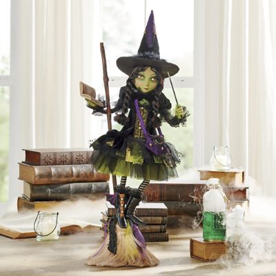 Katherine's Collection Hazel Witch on Broom | Grandin Road