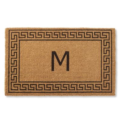 Greek Key Monogram Coir Door Mat | Grandin Road