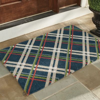 Festive Plaid Coir Door Mat | Grandin Road