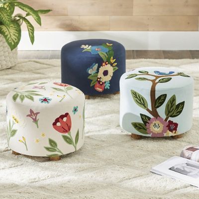 Gianna Embroidered Ottoman