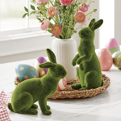 Mossy Rabbits, Set of Two | Grandin Road