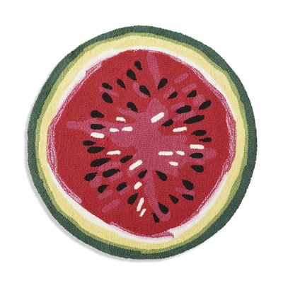 Watermelon Shape Hooked Mat | Grandin Road