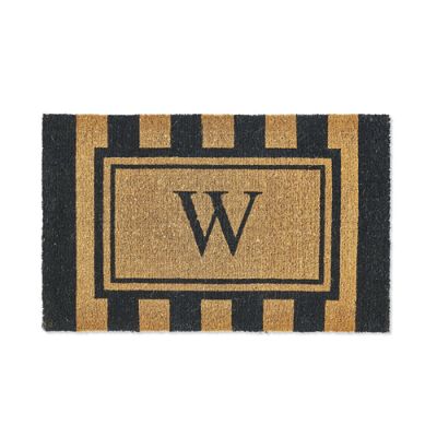 Bistro Stripe Monogram Coir Door Mat | Grandin Road