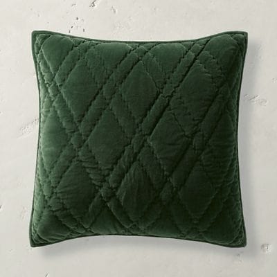 Diamond Stitched Velvet Quilt | Grandin Road