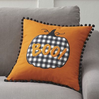 BOO Pumpkin Reversible Pillow | Grandin Road