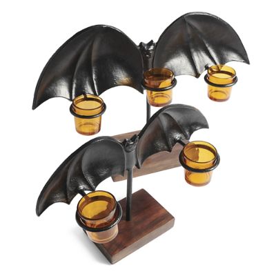 Bat Tea Light Holders, Set of Two | Grandin Road