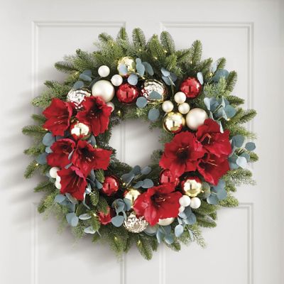 Amaryllis Cordless Wreath | Grandin Road