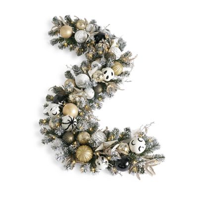 Flocked Ava Cordless Garland | Grandin Road