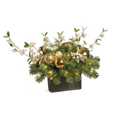 Metallic Holiday Tradition Cordless Windowbox Filler | Grandin Road