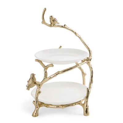 Gold Oak Branch Two Tiered Server | Grandin Road