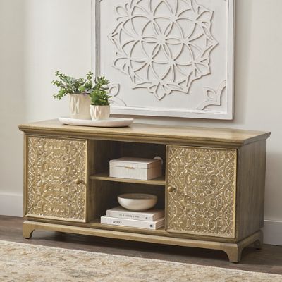 Hand carved tv console store