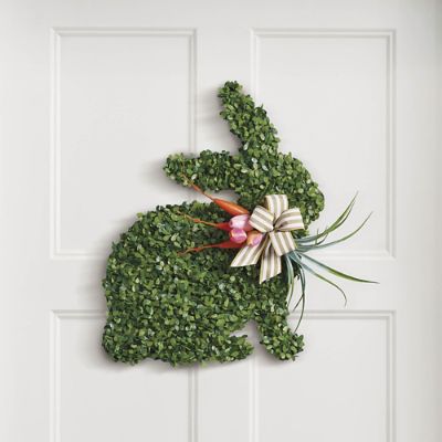 Boxwood Rabbit Door Swag | Grandin Road