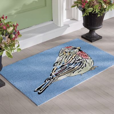 Luna Bird Hooked Door Mat | Grandin Road