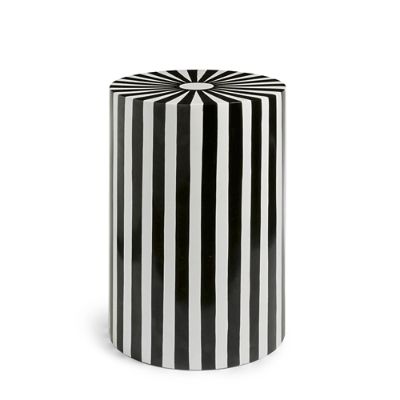 Malia Pinstripe Garden Stool | Grandin Road