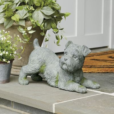 Playful Schnauzer Garden Statue | Grandin Road