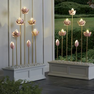 Blooming Flower Solar Statement Light | Grandin Road