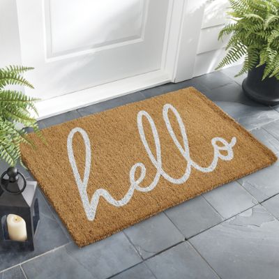 Script Hello Coir Door Mat | Grandin Road