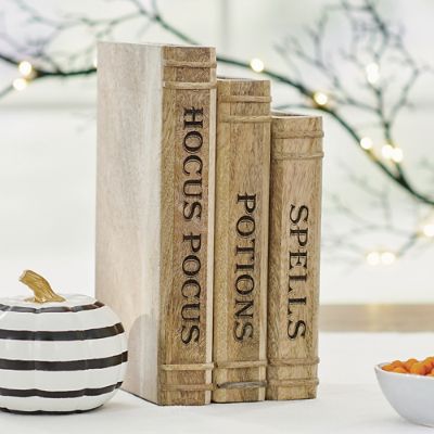 Wooden Halloween Book Stack | Grandin Road