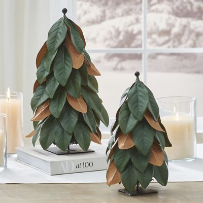Tabletop Magnolia Trees, Set of Two | Grandin Road