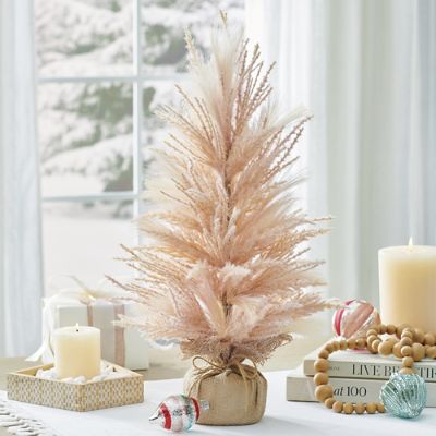 Tabletop Pink Pampas Tree | Grandin Road