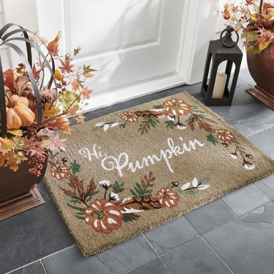 Hi Pumpkin Harvest Coir Door Mat | Grandin Road