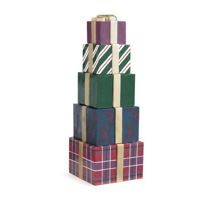 Jewel Tone Present Stack Topiary | Grandin Road