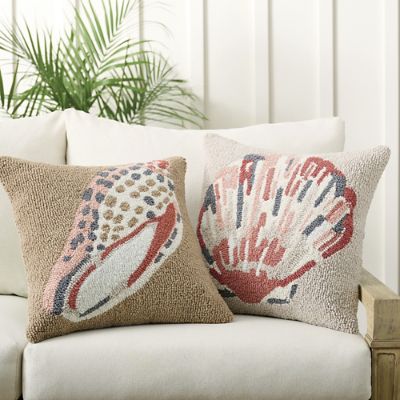 Seashell Hooked Outdoor Pillows | Grandin Road