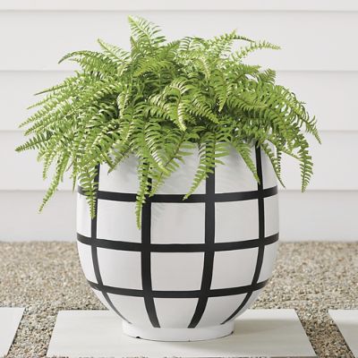 Serena White Pot Planter | Grandin Road