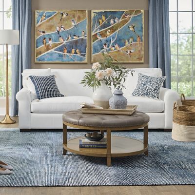 Montgomery Coffee Table Ottoman, Bonded Leather | Grandin Road