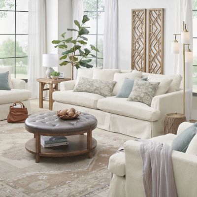 Montgomery Coffee Table Ottoman, Bonded Leather | Grandin Road