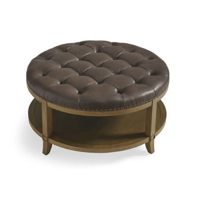 Montgomery Coffee Table Ottoman, Bonded Leather | Grandin Road