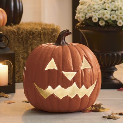 Porch Jack-O-Lantern with Lights | Grandin Road
