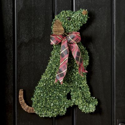 Boxwood Lab Door Swag | Grandin Road