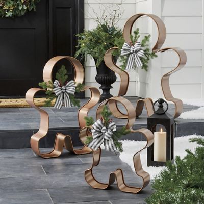 Oversized Gingerbread Men, Set of Three | Grandin Road