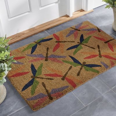 Multi Dragonfly Coir Door Mat | Grandin Road