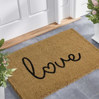 Script Love Coir Door Mat | Grandin Road