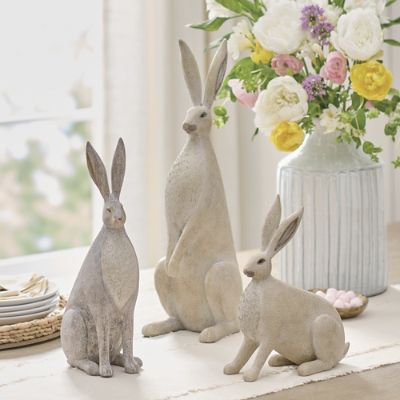 Tabletop Hares, Set of Three | Grandin Road