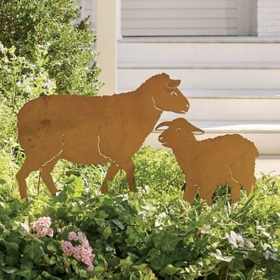 Metal Sheep Silhouette, Set of Two | Grandin Road