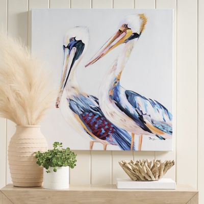 Colorful Pelicans Canvas Wall Art | Grandin Road