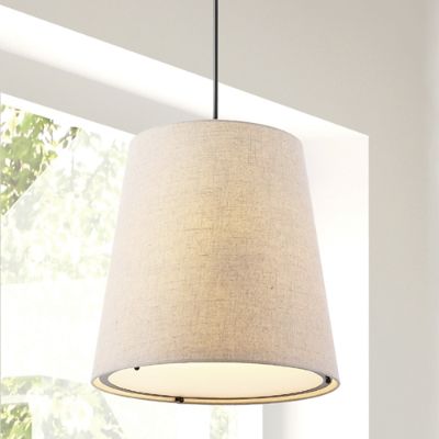 One Bulb Aeres Linen Pendant Light | Grandin Road