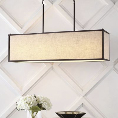Four Bulb Aeres Linen Pendant Light | Grandin Road
