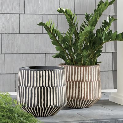 Nia Stripe Planter | Grandin Road