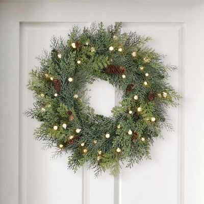 Holiday Glow Wreath, 24" | Grandin Road