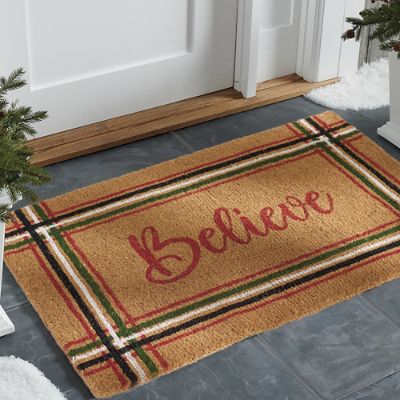 Believe Border Coir Door Mat | Grandin Road
