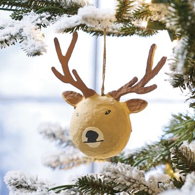 Handcrafted Reindeer Ornaments, Set of 6 | Grandin Road