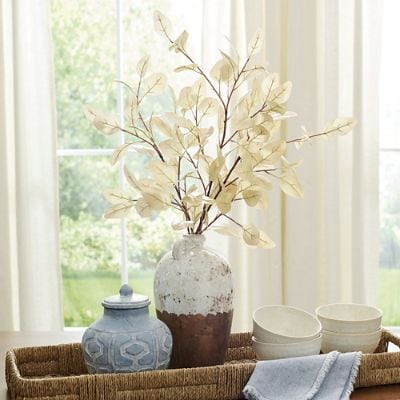 Neutral Eucalyptus Leaf Stem, Set of Three | Grandin Road
