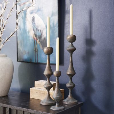 Metal Spire Candleholder, Set of Three | Grandin Road