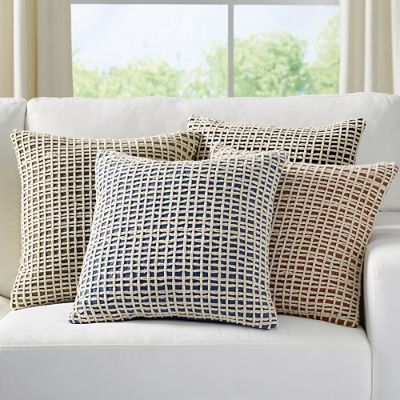 Taryn Textured Grid Pillow | Grandin Road